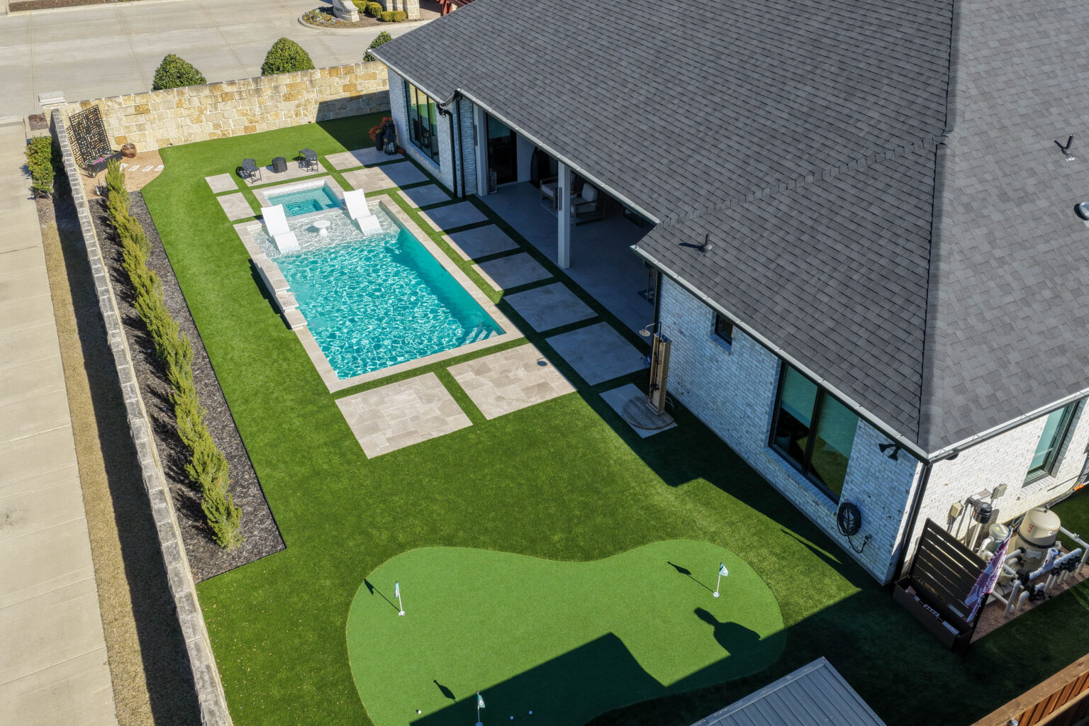 Custom Pool in Mansfield, TX: A Modern Geometric Backyard Retreat ...