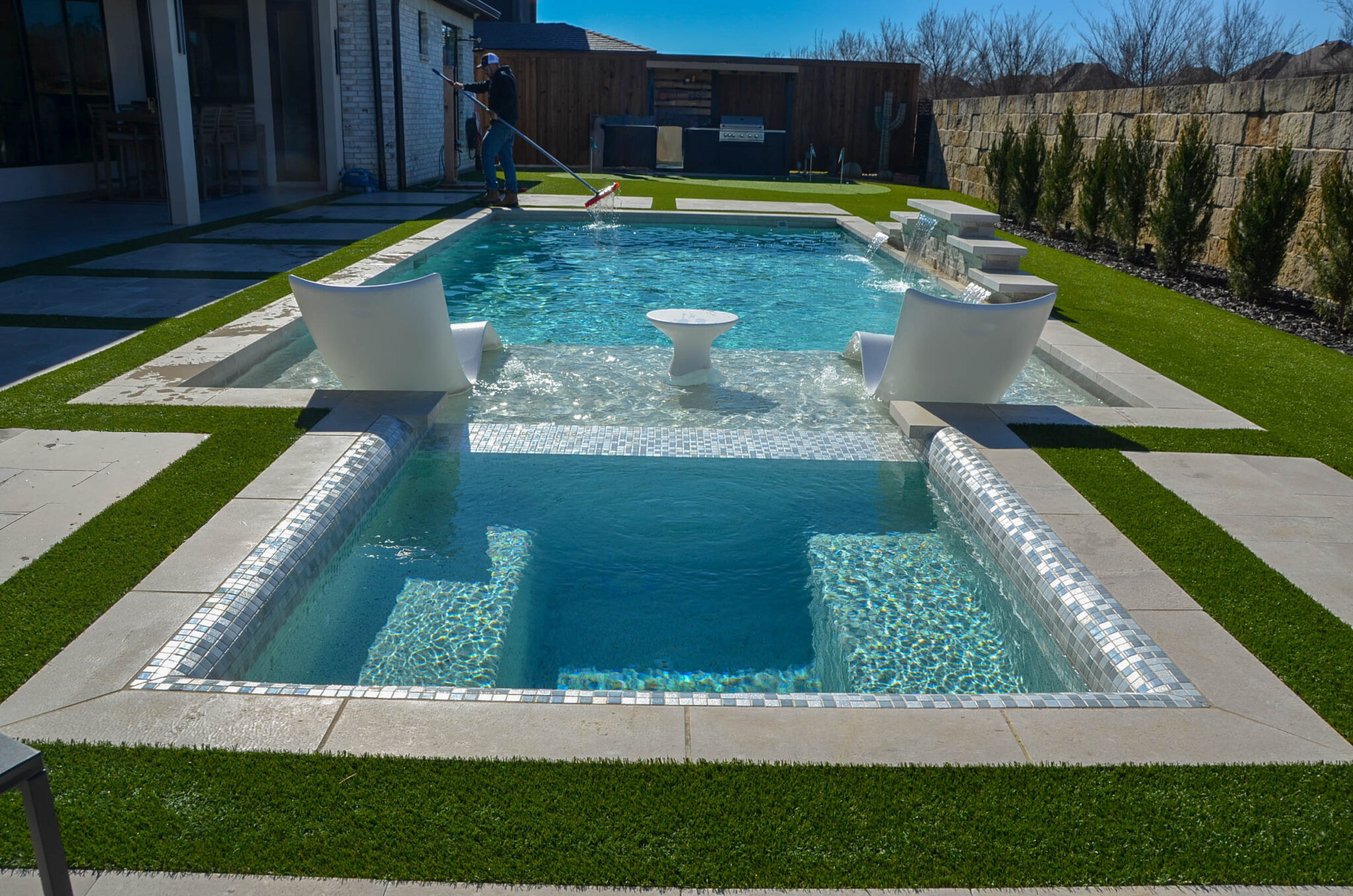 Custom Pool in Mansfield, TX: A Modern Geometric Backyard Retreat ...